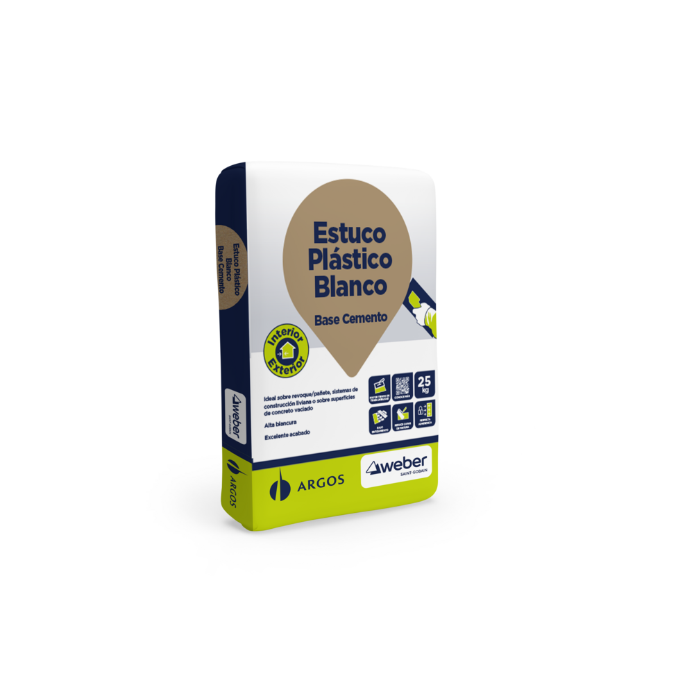 Estuco plástico blanco base cemento : Color | Weber Colombia