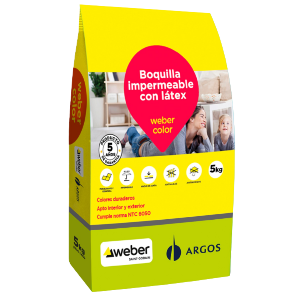 Boquilla impermeable weber color 5kg : Colocación cerámica | Weber Colombia